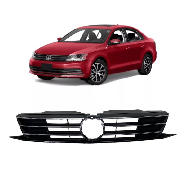 Grade Inferior Parachoque Volkswagen Jetta 2015 A 2018 Black Piano Com ...